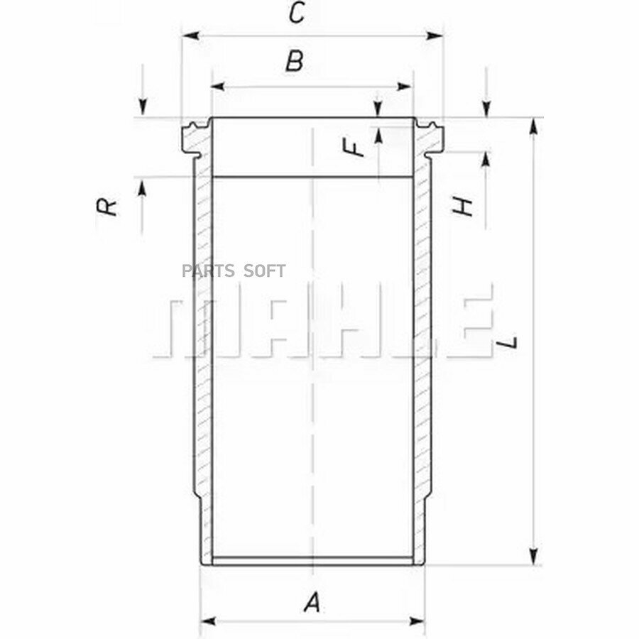 MAHLE 037 WN 28 01 Гильза цилиндра