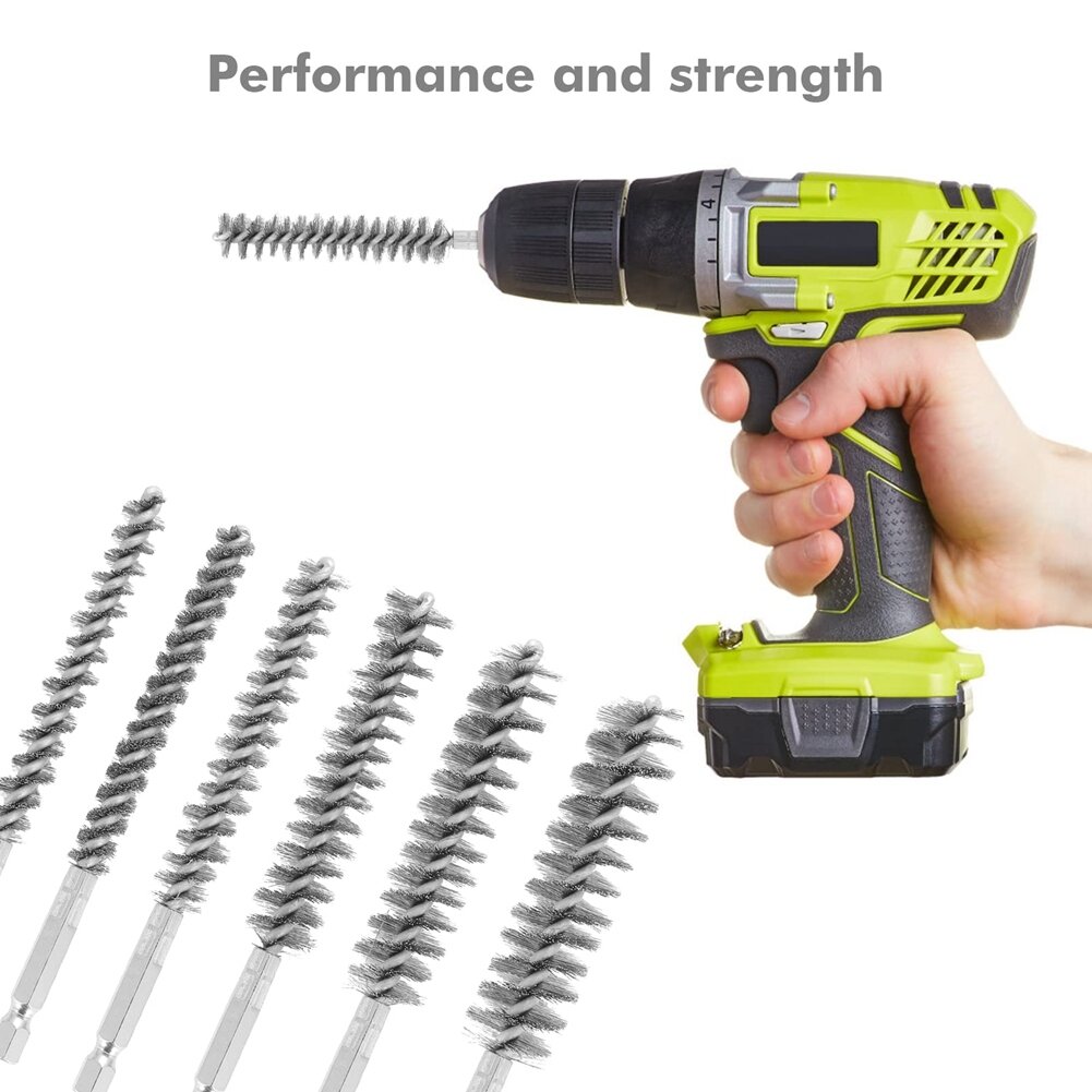 6 штук проволочных щеток для сверл, маленькие проволочные щетки из нержавеющей стали