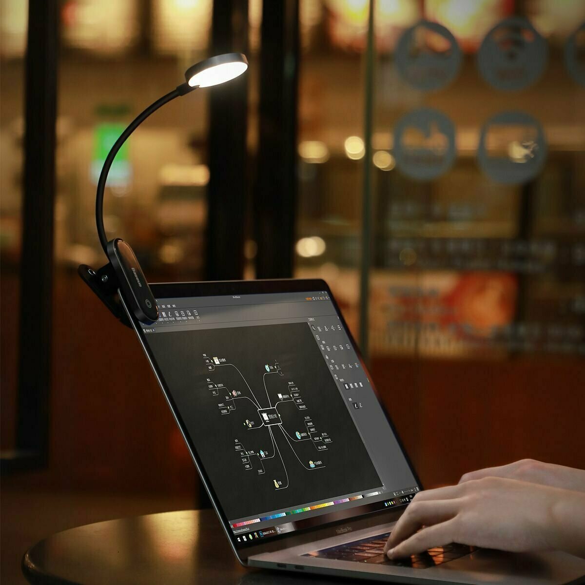 Лампа Baseus Comfort Mini Clip Lamp, сенсорное управление, LED, 3W