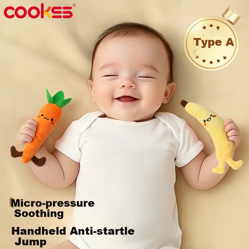 COOKSS Baby Anti-startle Hand Grip Ring Pacifier Doll Carrot Newborn Baby Plush Toy Soothing Sleep Aid