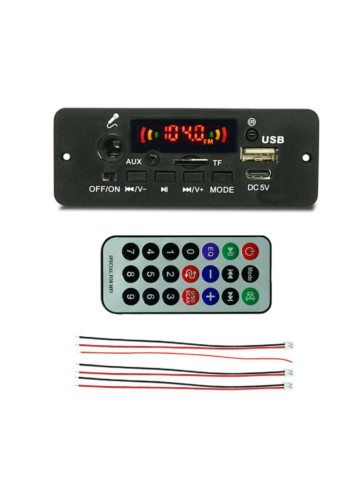 Плата декодирования mp3 Bluetooth 5.0 плата усилителя мощности 2 * 5 Вт модуль декодирования Bluetooth