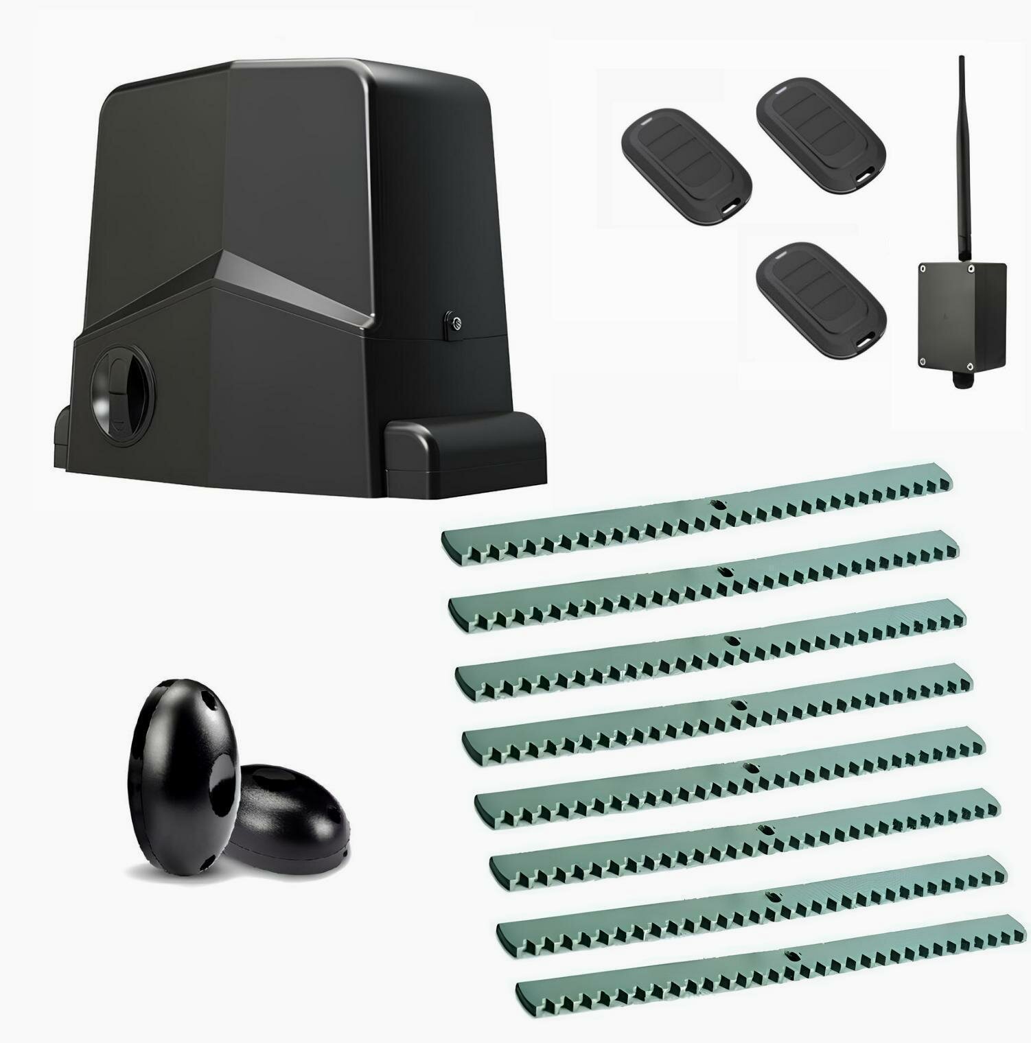 Автоматика для откатных ворот ARW-600MKIT FK8-BT-Т3, комплект: привод, фотоэлементы, 3 пульта, 8 реек, Bluetooth-модуль