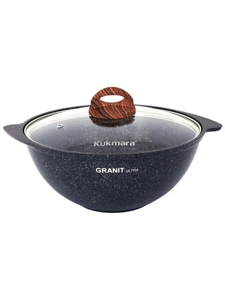 Казан алюминий, антипригарное покрытие, 3.5 л, Granit Ultra, с крышкой, синий, Kukmara, кгг37а