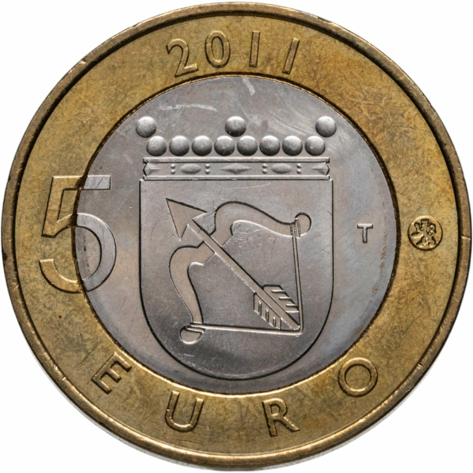 Финляндия 5 евро euro 2011 Провинция Северное Саво, Биметалл, в сохранности UNC