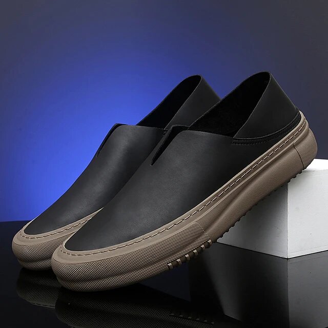 Мужские туфли из натуральной кожи, модные резиновые мокасины для активного отдыха на открытом воздухе, мягкие мужские повседневные лоферы
