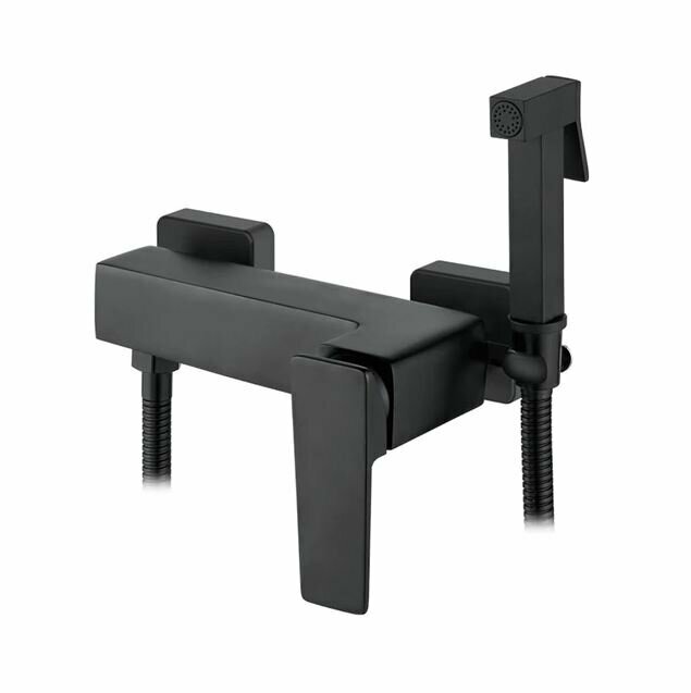 Смеситель настенный Ledeme с гигиеническим душем черный L5278B