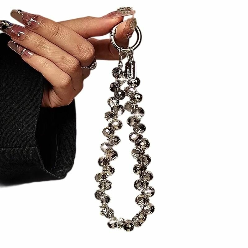 Цепочка для мобильного телефона, цепочка запястья, ремешок телефона-прозрачный серый