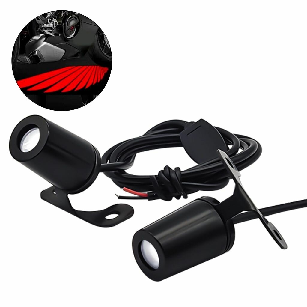 Мотоцикл светильник с проекцией Ангела-хранителя - Красный