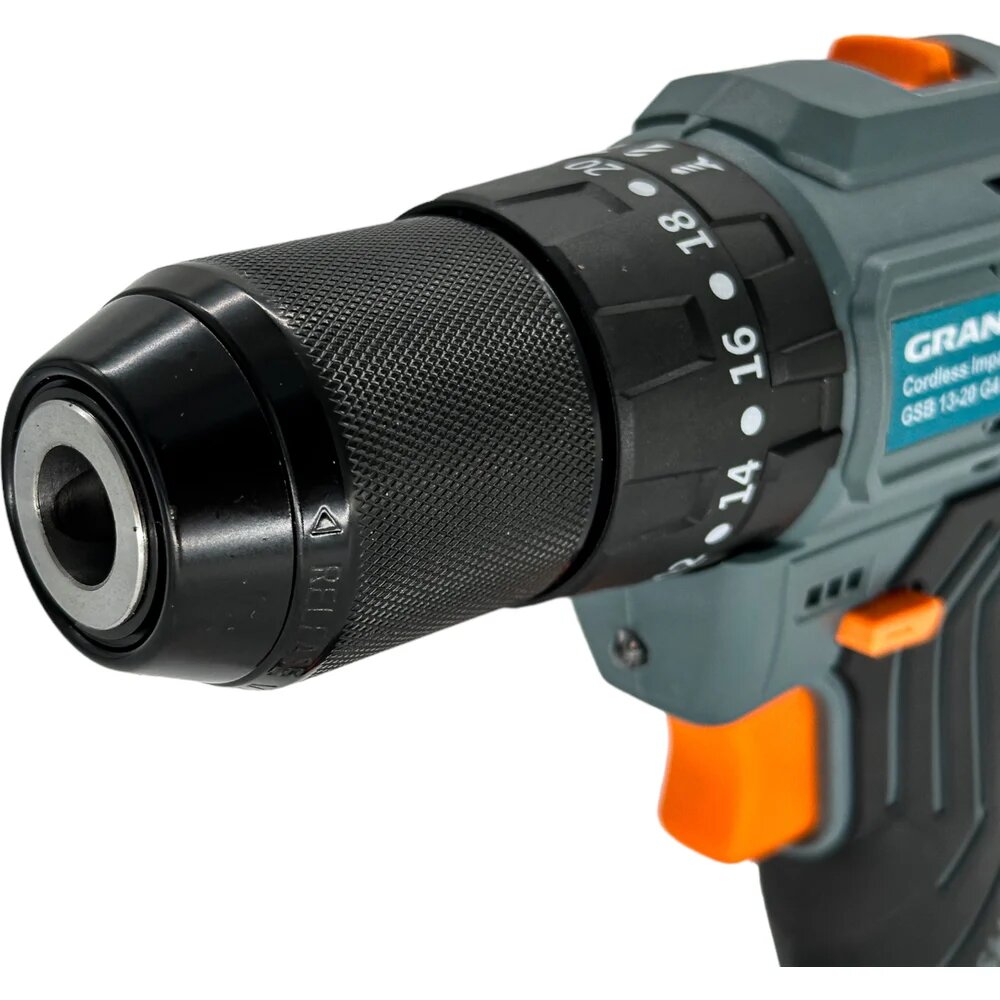 Шуруповерт Grandfar GSB 13-20G4, бесщеточный, 2 аккумулятора, 20В, 45Нм