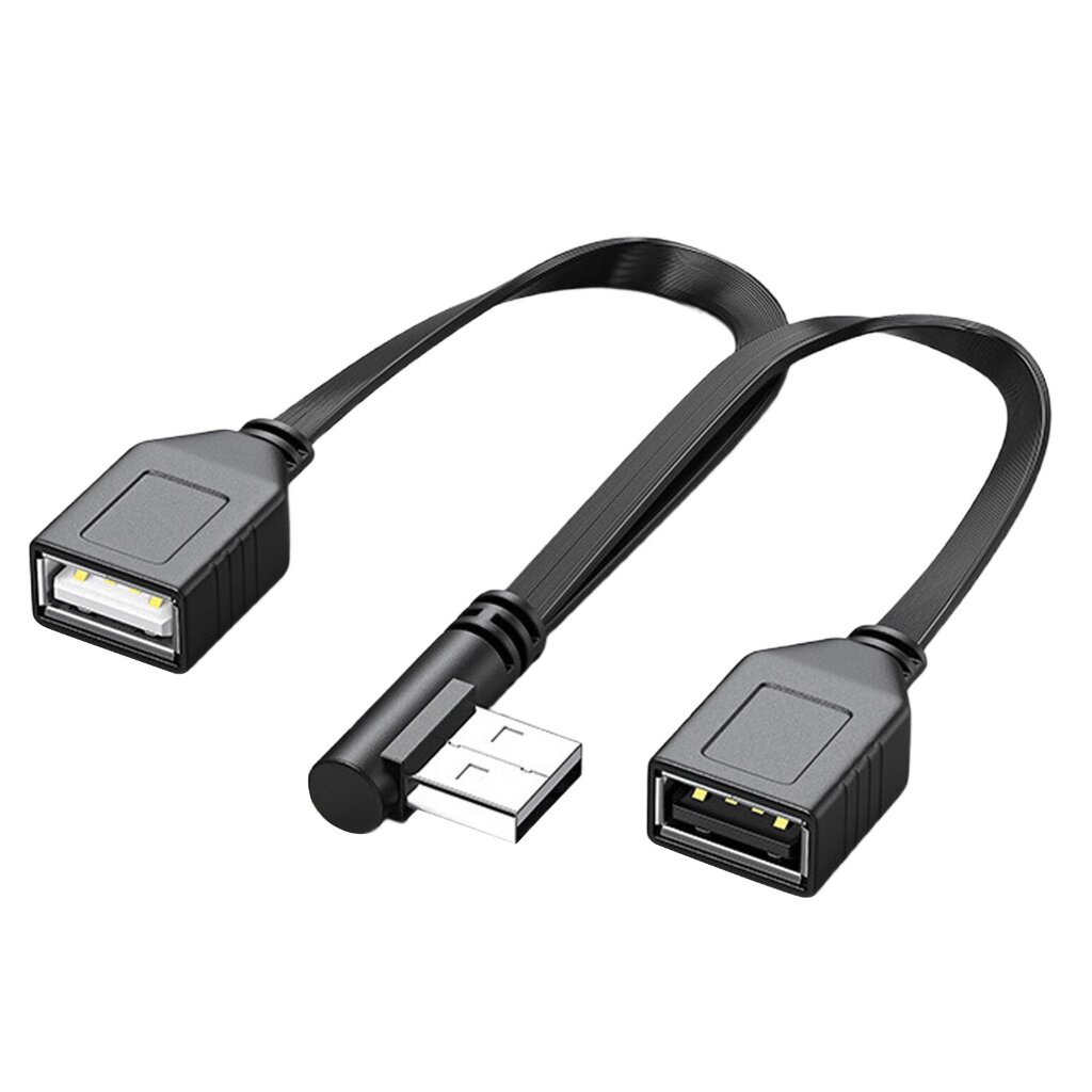 Одноточечный двухпроводный разветвитель USB с углом наклона 90 градусов-10 см-правый изгиб