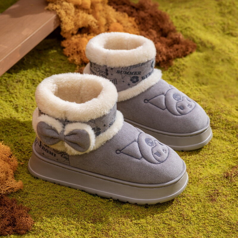 Женские зимние ботинки Sanrio, хлопковая обувь, теплая домашняя и детская обувь.