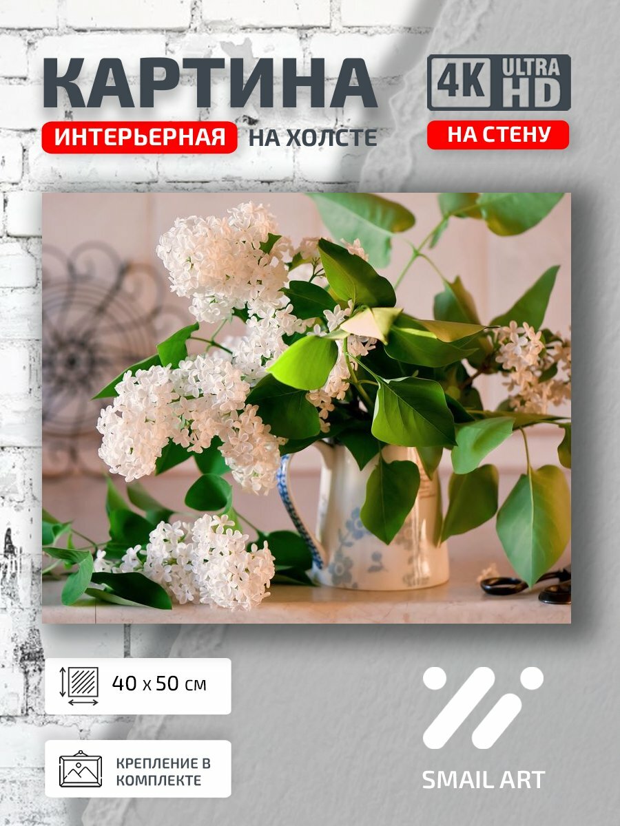 Картина на холсте интерьерная 40 на 50 на стену Белые Landscape для кафе пейзаж интерьер