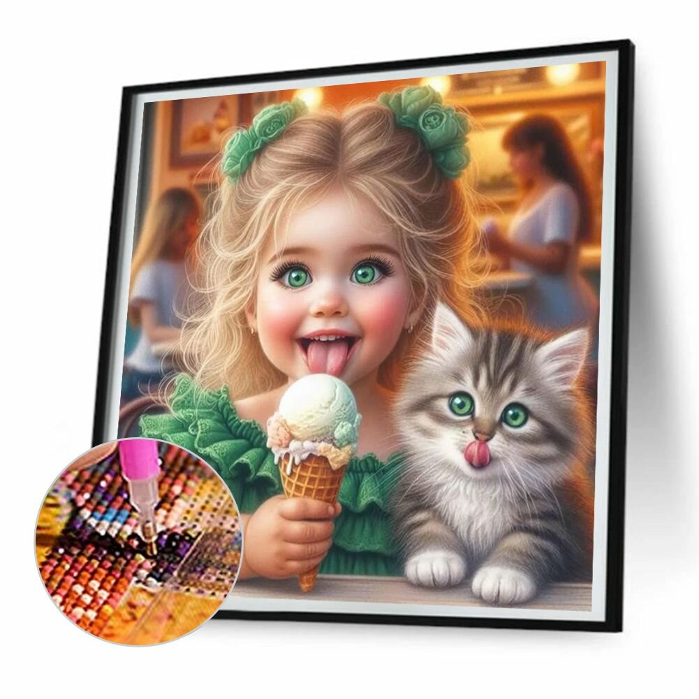 5D DIY картина алмазов, маленькая девочка