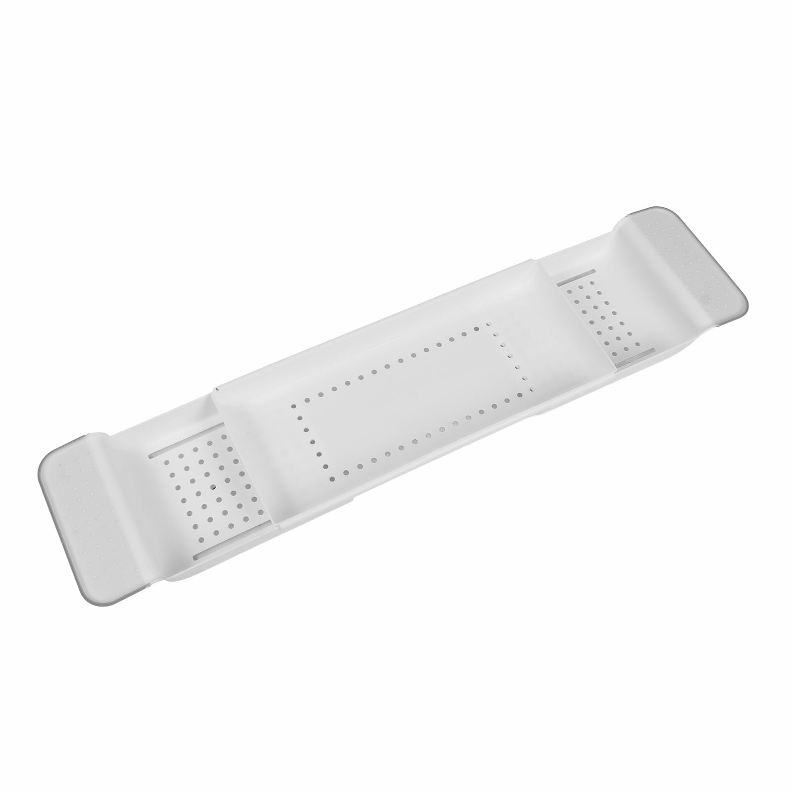 Bathtub Tray Stable Placement Expandable Plastic Material Draining Design Bath Caddy Tub Table for Bathroom White