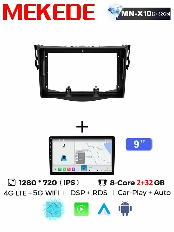 Магнитола 9" Mekede MN X10 Pro 2/32 Gb Toyota RAV4 3 XA30 2005-2016 F1 carplay