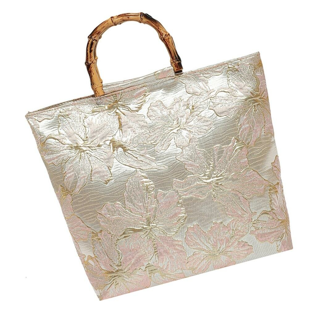 Бамбуковая жаккардовая сумка Hanfu большой вместимости в китайском стиле-розовый