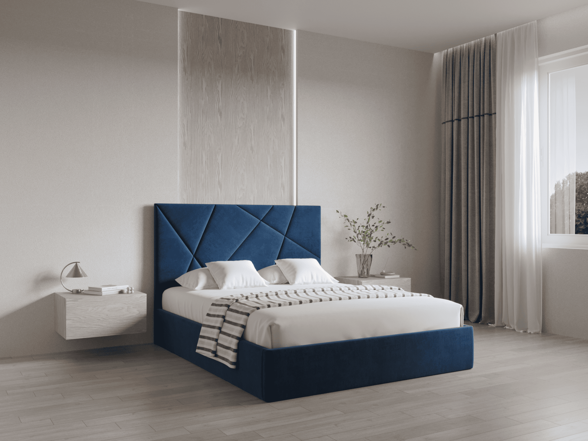 Кровать Гамма, мягкое изголовье, дизайн-решение, 120 см x 190 см