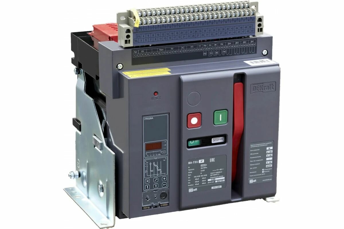 Воздушн. автомат. выкл. 3-пол. (3P) 2000А 80кА расцеп. М, стацион. ВА-731 DEKraft