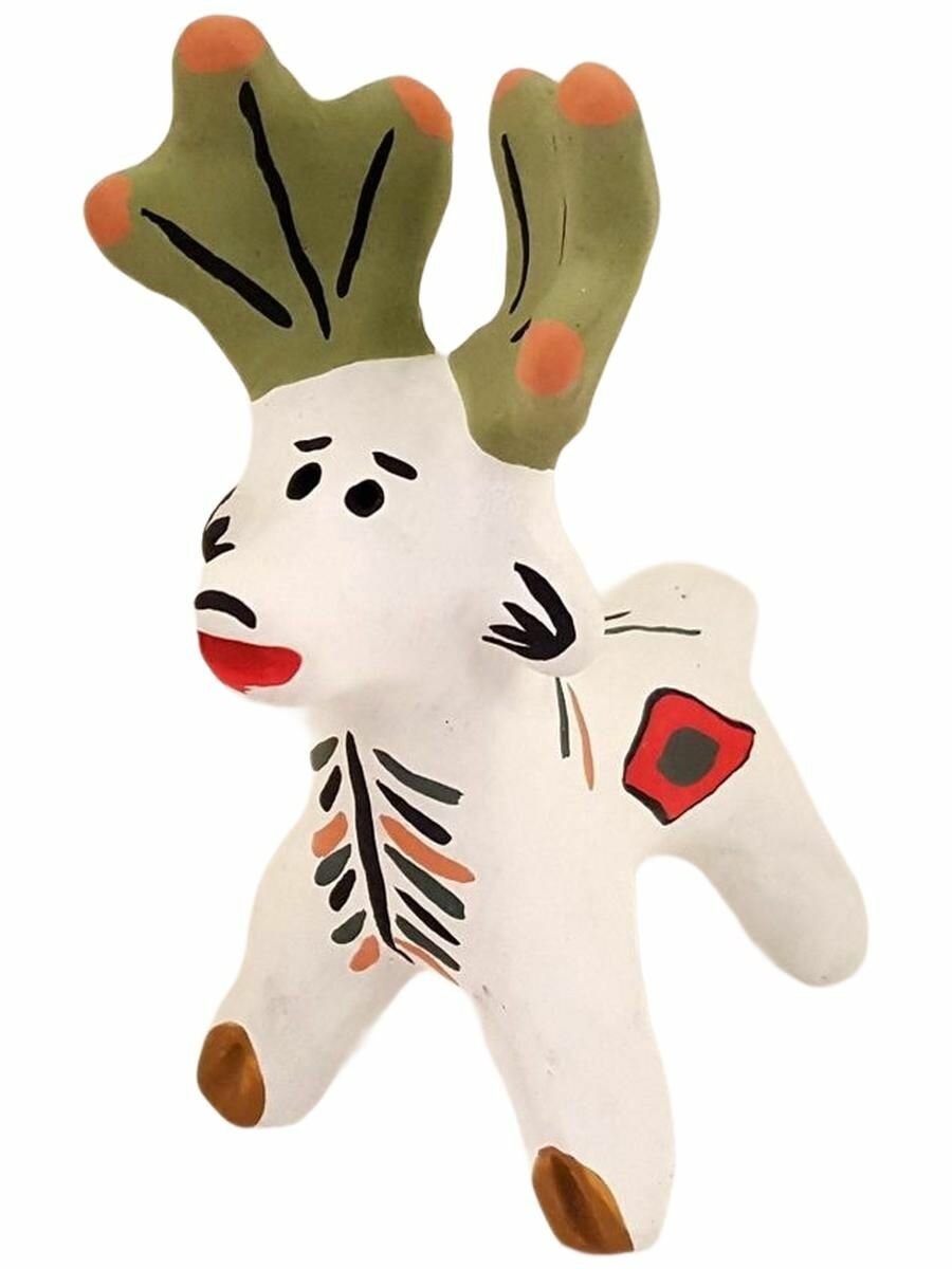 Олень-1, Каргопольская глиняная игрушка, ручная авторская работа
