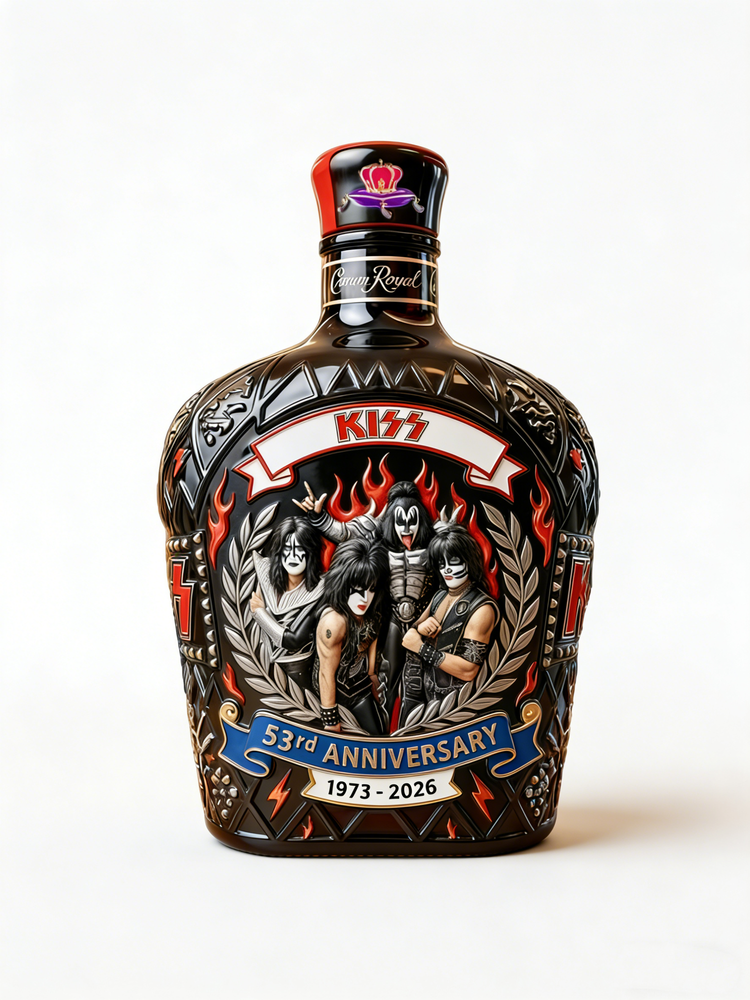 Бутылка для виски KISS из боросиликатного стекла, 350 мл, 1 шт