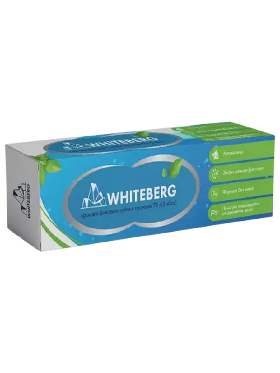 Вайтберг Крем для фиксации зубных протезов мятный 70г