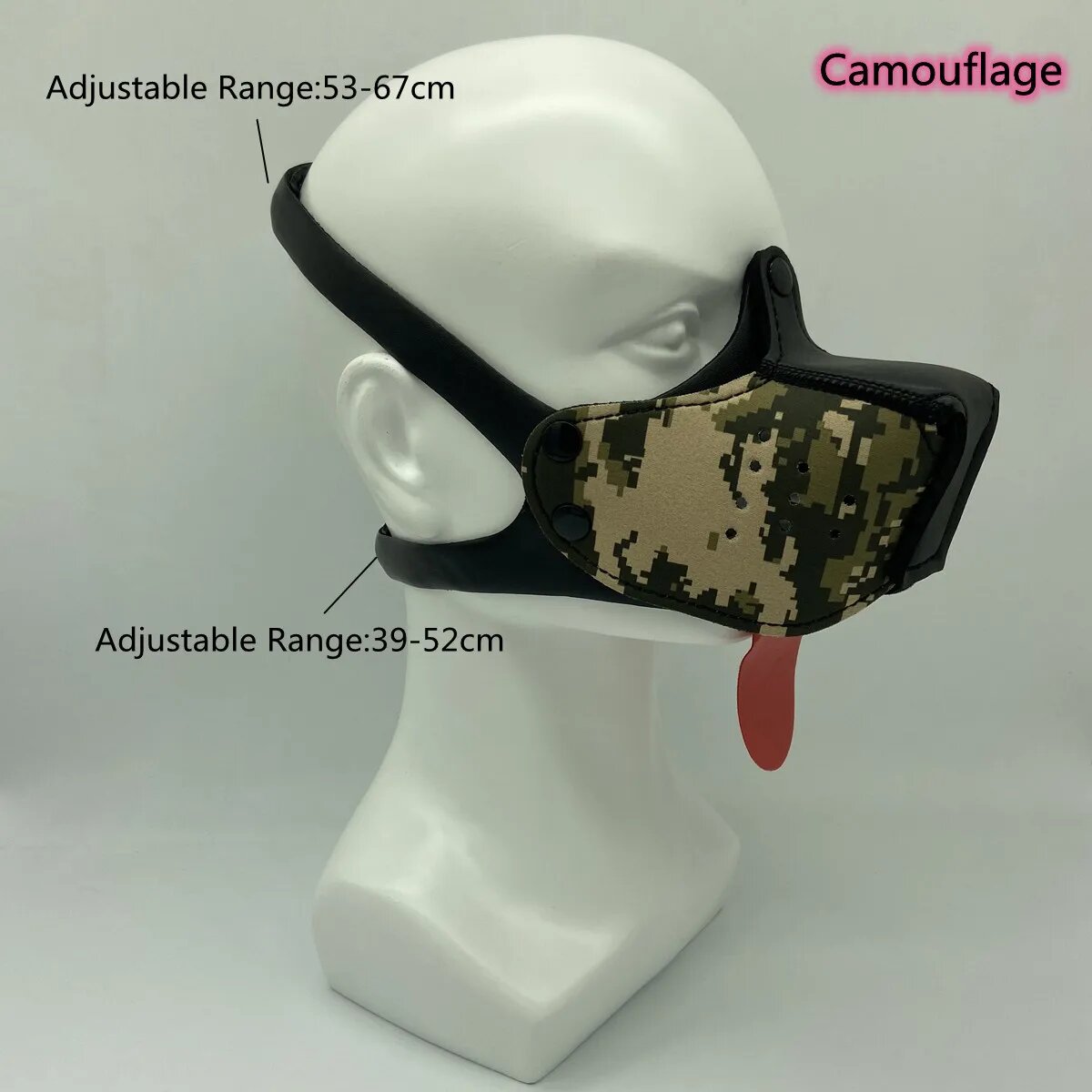 Косплей маска из искусственной кожи Black Camouflage