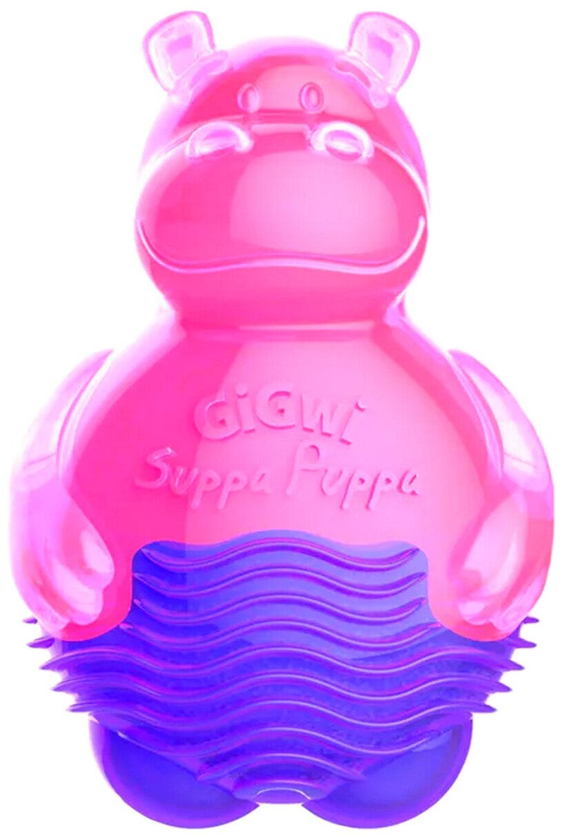 Игрушка для собак Бегемотик с пищалкой розовый 9 см GiGwi (1 шт)