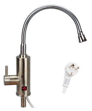 Смеситель с подогревом воды и датчиком температуры проточный MATRIX SMF-HYGK02 с гибким изливом