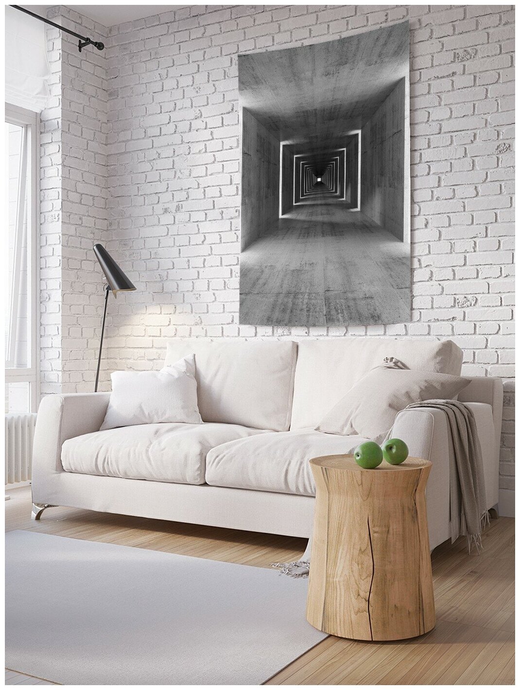 Вертикальное фотопанно на стену JoyArty "Коридор в стиле лофт", 100x150 см