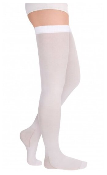 Чулки компрессионные Luomma Idealista ID-380, 1 класс, белый, антиэмболические, размер S