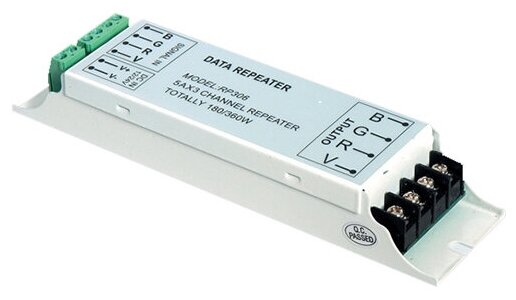 Усилитель сигнала для светодиодных лент Donolux DL-18258/RGB Repeater, Вход 12/24VDC, Выход 3x5A, Черный