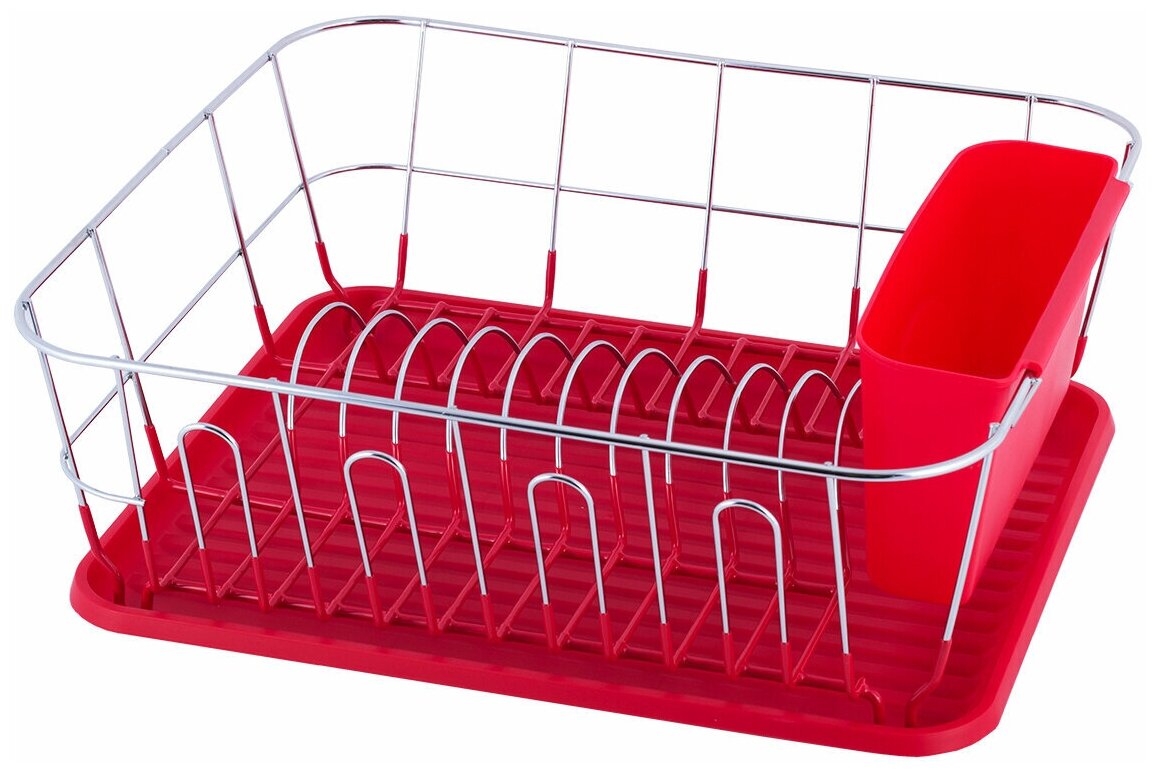 Сушилка для посуды Kamille KM-0763B (красный) (красный)