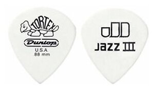 Набор медиаторов Dunlop 478P.73 Tortex Jazz III, белый, упаковка 12 шт.