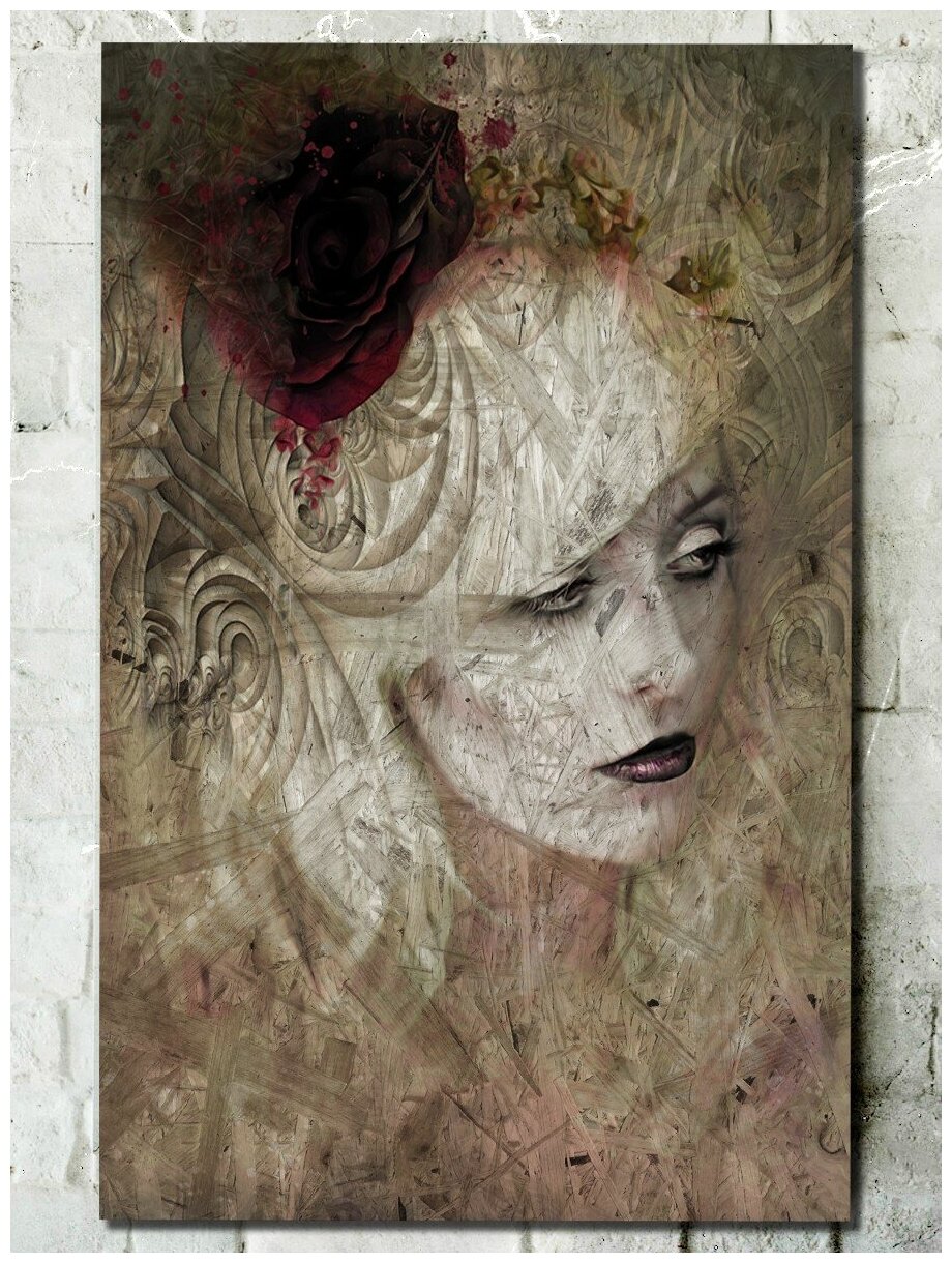 Картина интерьерная на рельефной доске девушка готика магия - 7841 В