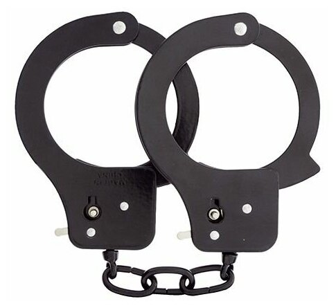 Чёрные наручники из листового металла BONDX METAL CUFFS BLACK, черный, металл, Унисекс, BDSM, садо-мазо товары