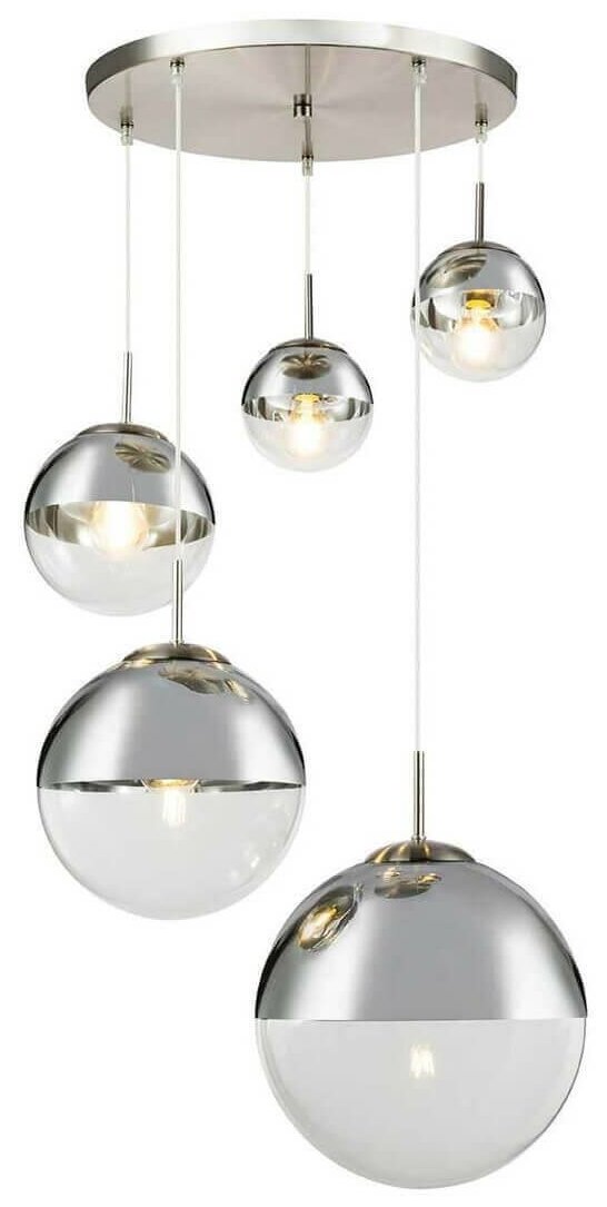 Подвесной светильник Toplight Glass TL1203H-05CH, цвет Хром/Никель, материал Металл/Стекло