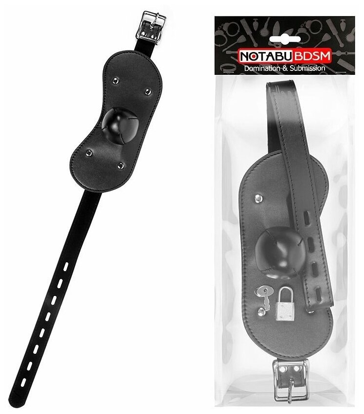 Оригинальный кляп с широким ремешком, черный, Унисекс, искусственная кожа, 64, 4,5