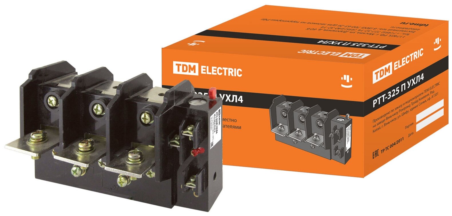 Реле электротепловое токовое РТТ-325 П УХЛ4 80А (68,0 - 92,0)А TDM