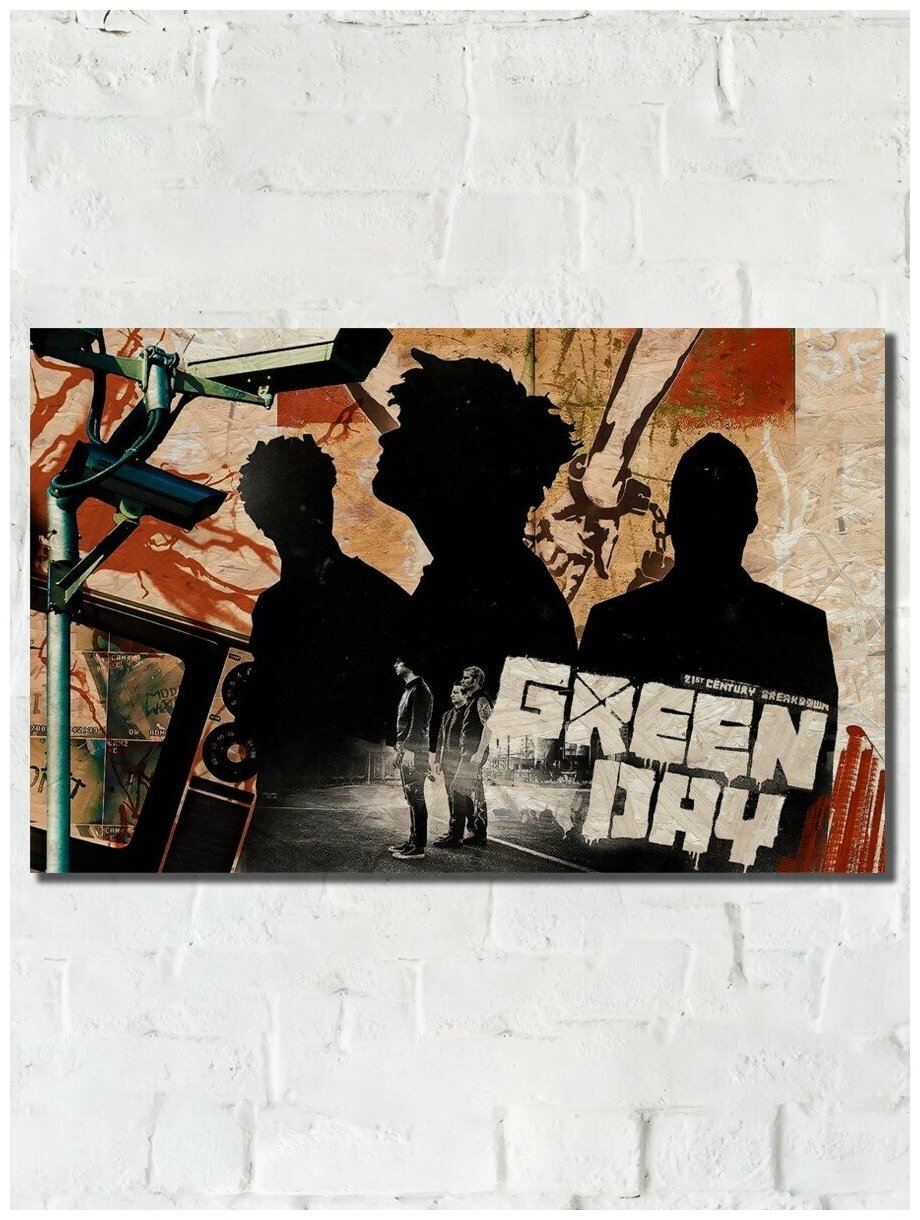 Картина интерьерная на рельефной доске Музыка Green Day Билли Джо Армстронг - 7703 Г