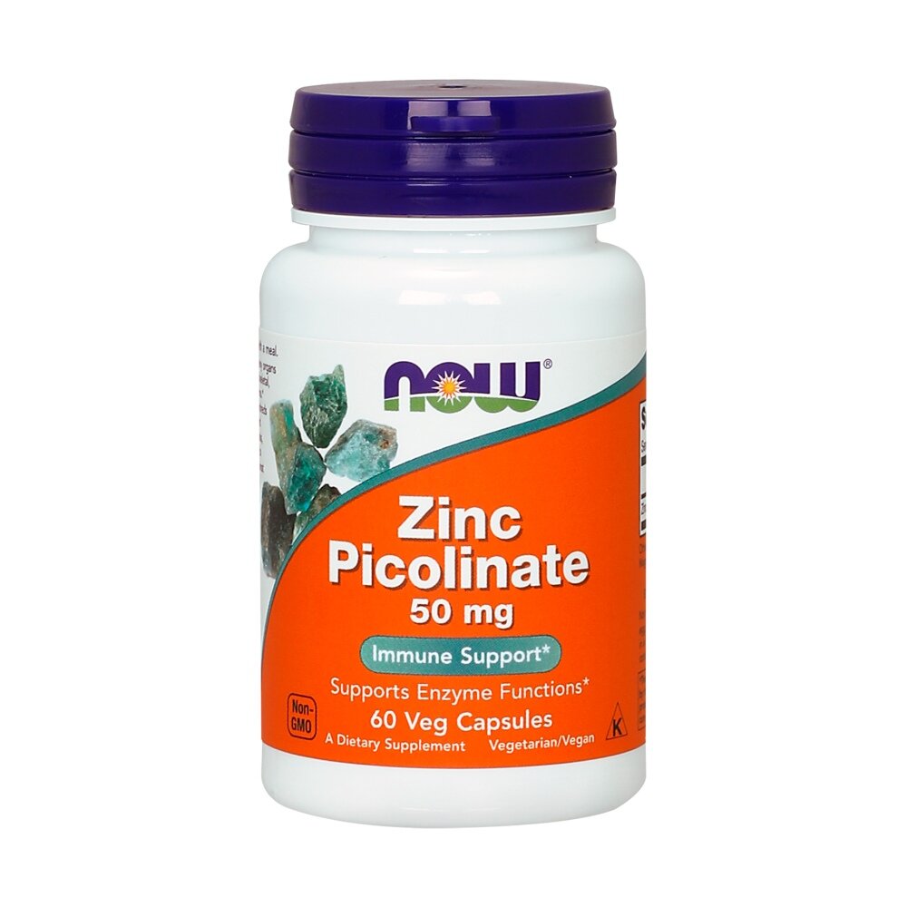 NOW Zinc Picolinate, 50 мг / 60 капсул вегетарианских