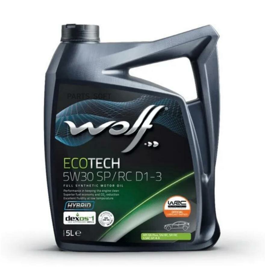 WOLF OIL 1049902 Масло моторное WOLF ECOTECH 5W30 SP/RC D1-3 5L