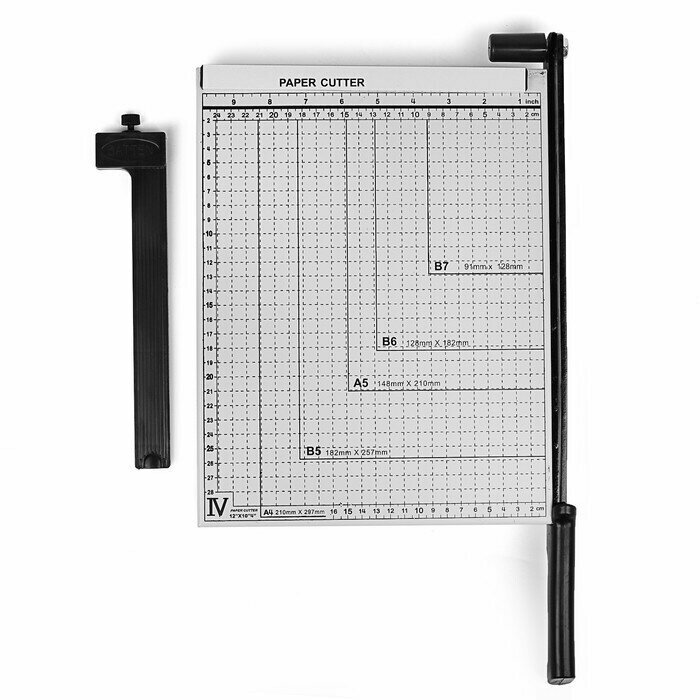 Сабельный резак для бумаги, A4 до 10 листов, металлическая основа, длина реза 320 мм