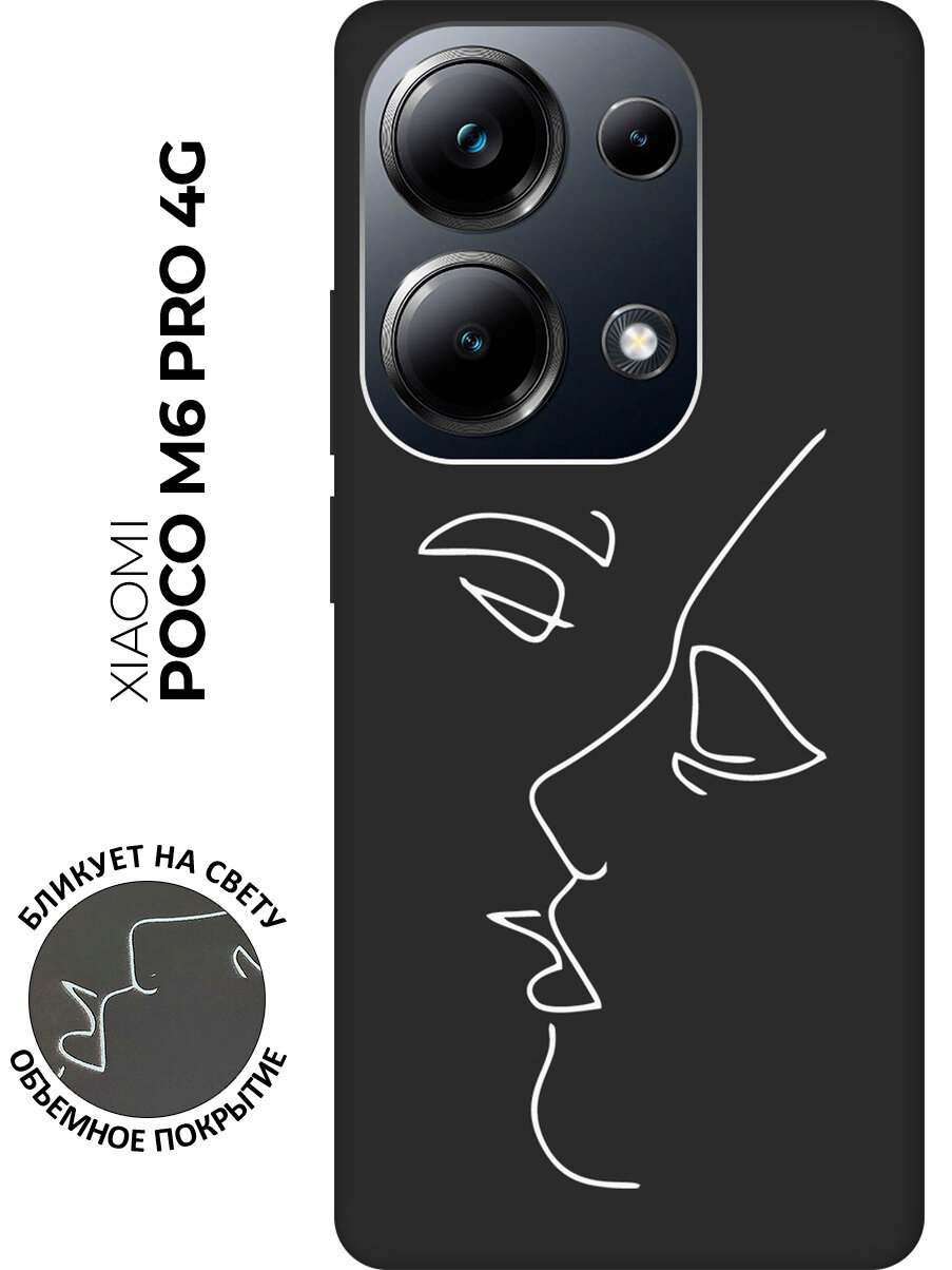 Силиконовый чехол на Xiaomi Redmi Note 13 Pro 4G / Poco M6 Pro 4G / Сяоми Редми Ноут 13 Про 4г / Поко М6 Про 4г с рисунком "Faces W" Soft Touch черный