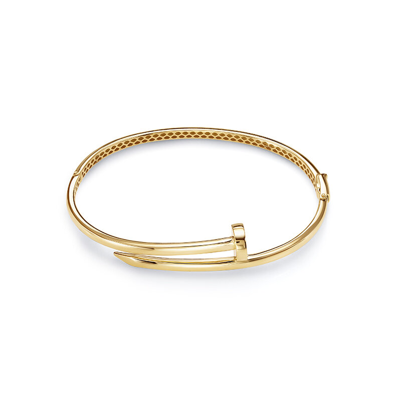 Жесткий браслет, желтое золото, 585 проба