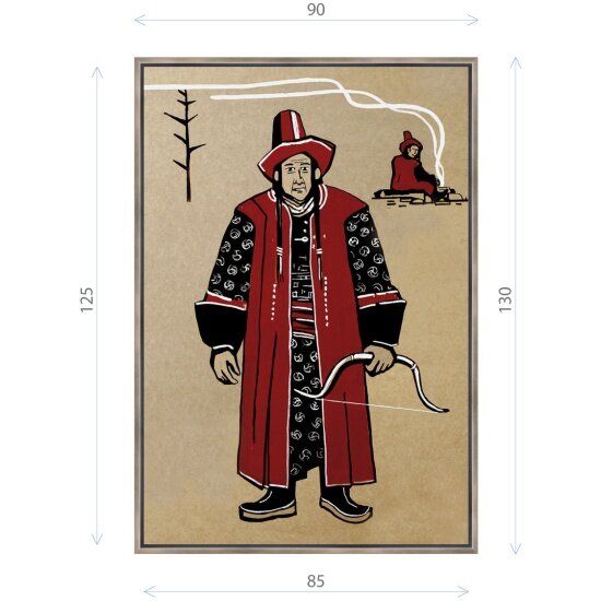 Картина Декор Депо Константина Малютина Боролдой Мерген Матовый холст в раме 130х90 см