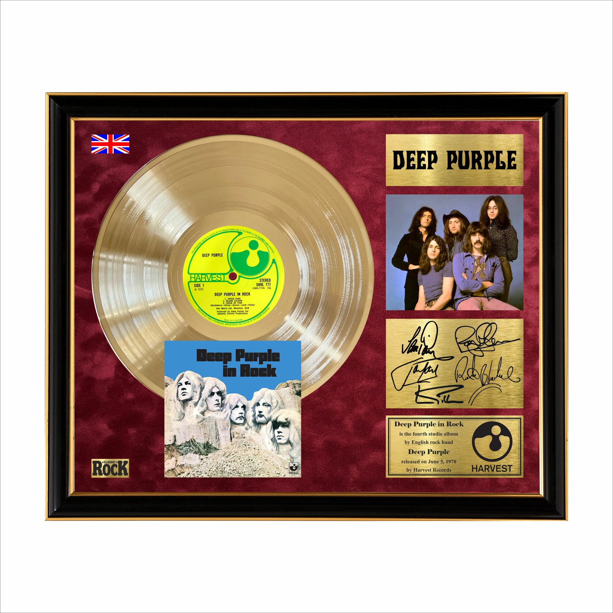 Deep Purple Золотая декоративная пластинка