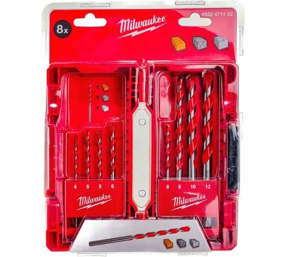 Сверло ударное по бетону Премиум 8 шт Milwaukee 4932471192