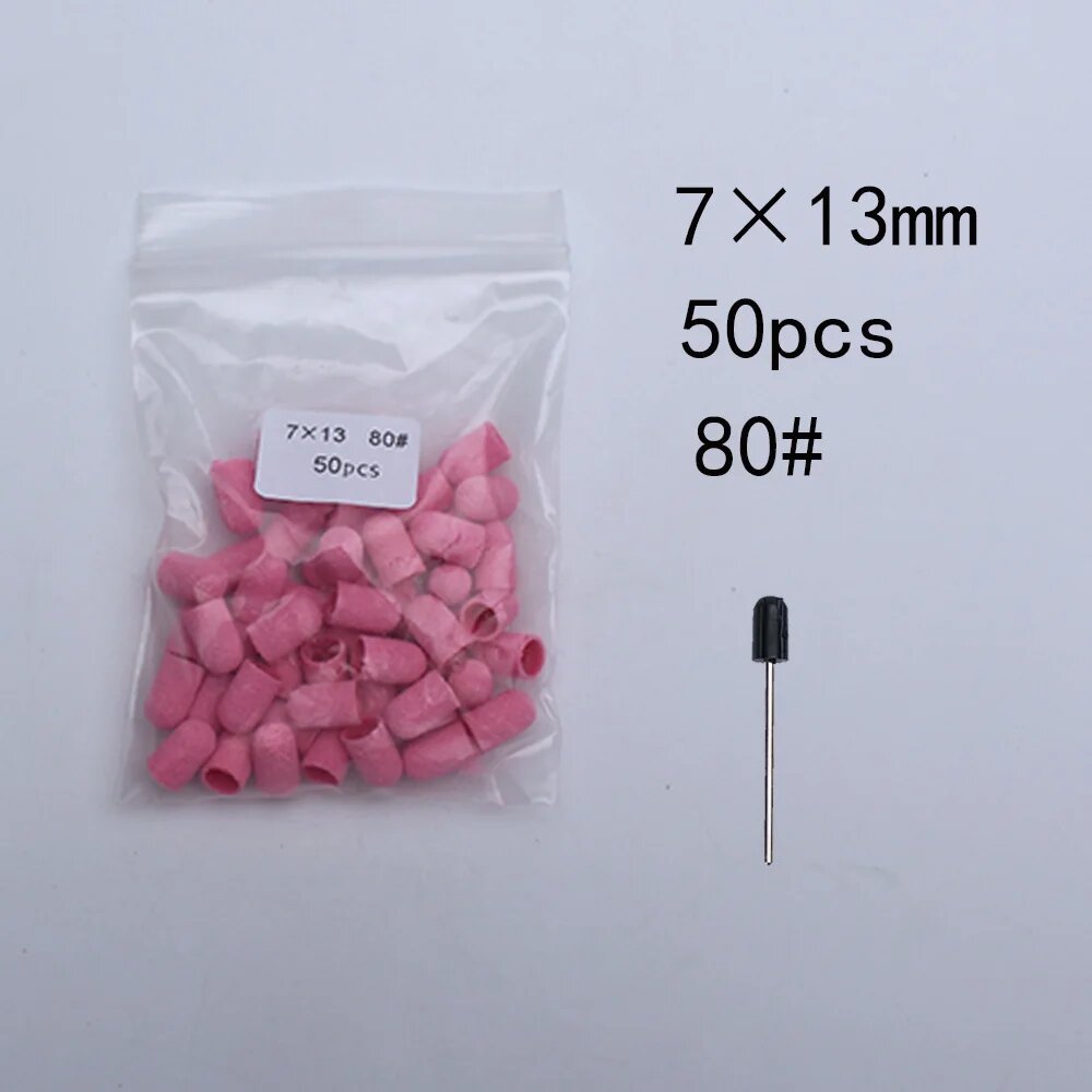 50 шт. шлифовальные бафы 7x13 мм Pink 80#