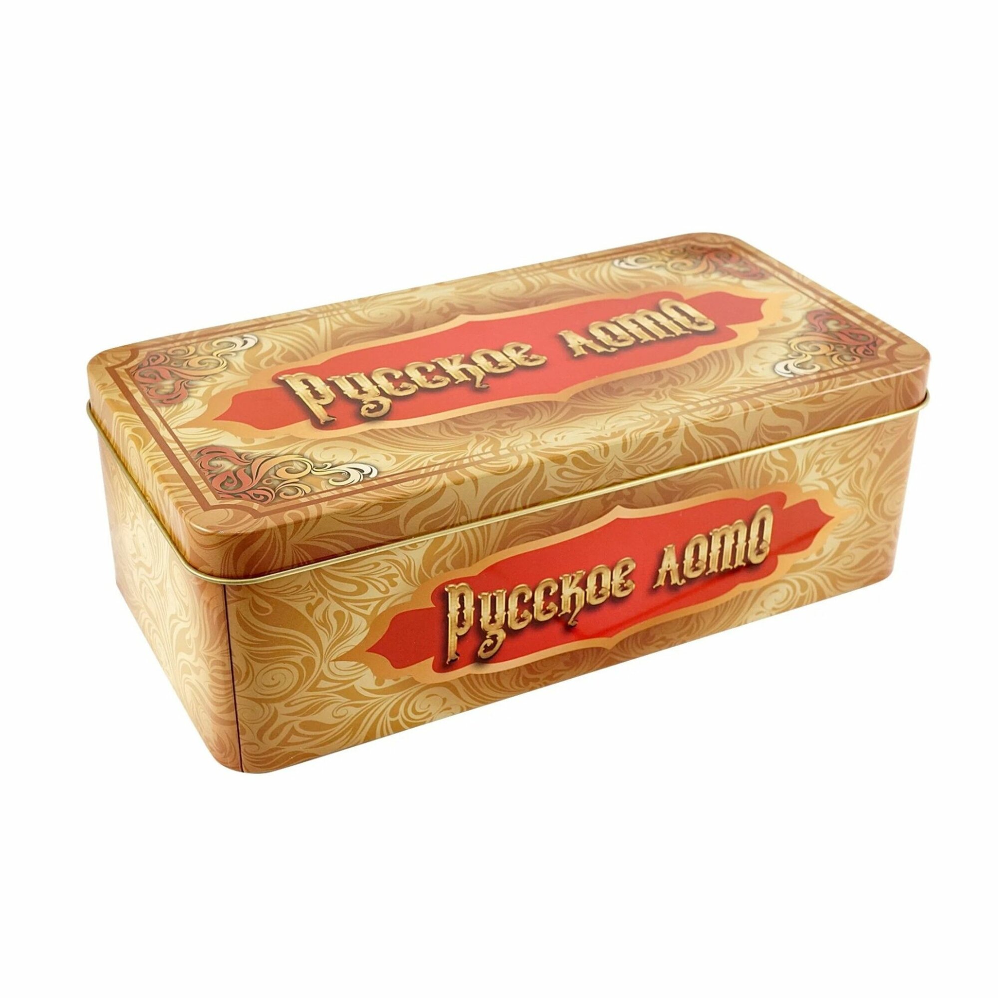 Настольная игра "Русское Лото" с деревянными бочонками 90 шт в металлической коробке