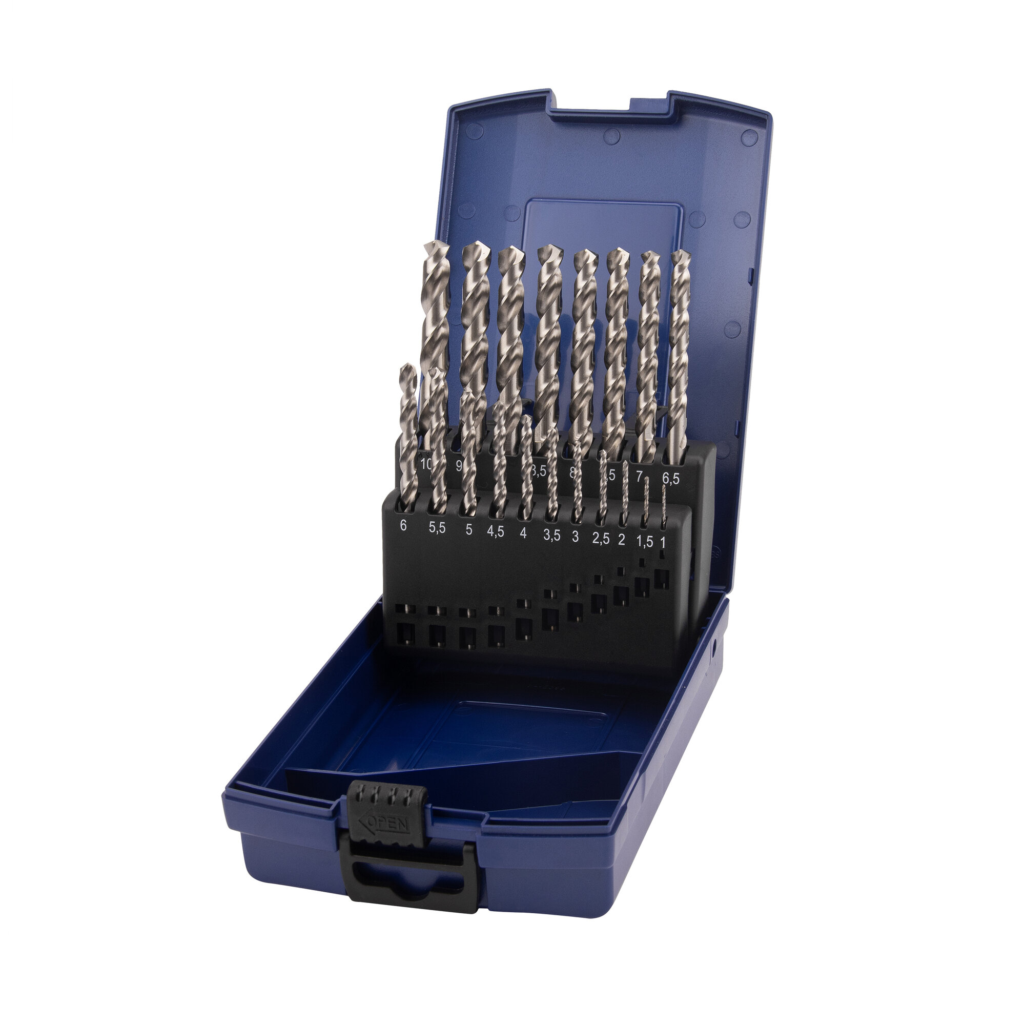 Набор сверл NORGAU Industrial по нержавеющей стали и другим металлам, 1-10, HSS-E, DIN 338, 19 шт в кейсе